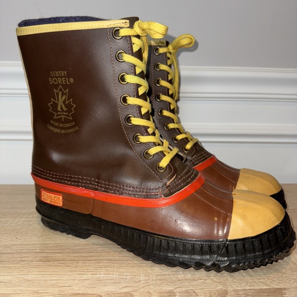 Sorel | Shoes | Vtg Euc Sorel Kaufman Sentry Steel Toe Canada Boot Wool ...
